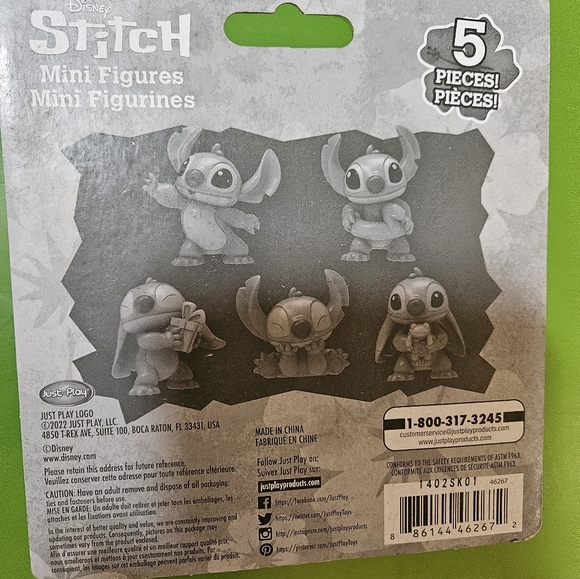 Disney | Other | New Disney Stitch Mini Figures 5 Pack Green Frog Micro ...